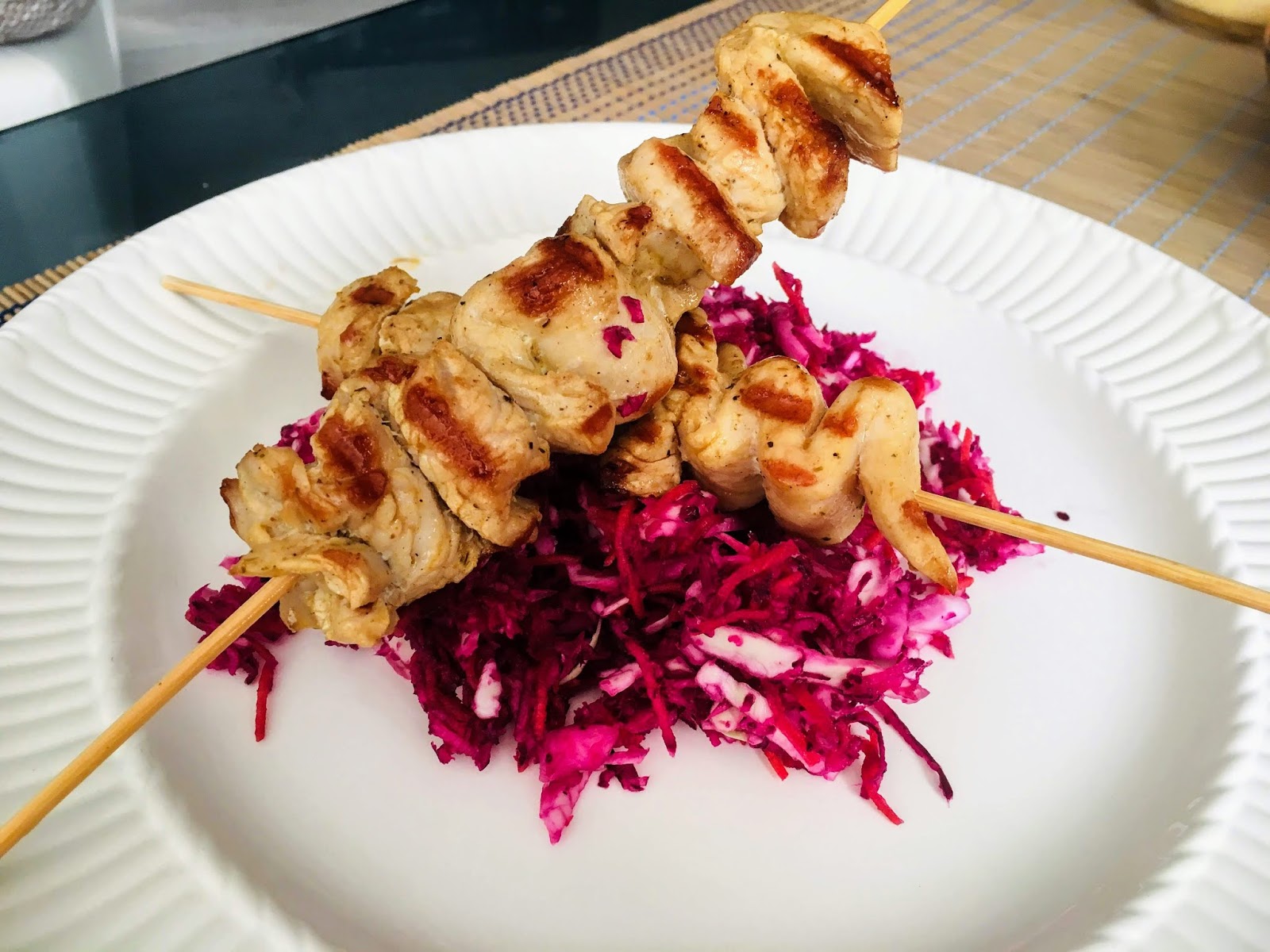 Chicken Kebab with Red Cabbage Salad – Kati's Life
